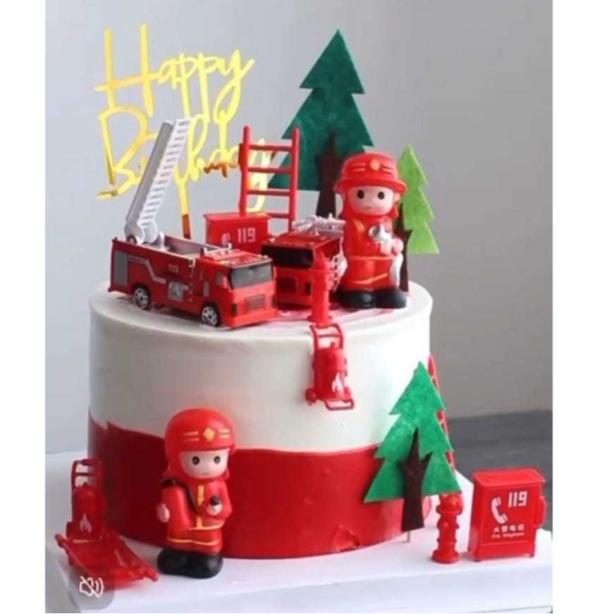 Jual * MKA * PAJANGAN TOPPER CAKE PEMADAM KEBAKARAN / HIASAN KUE ULANG ...