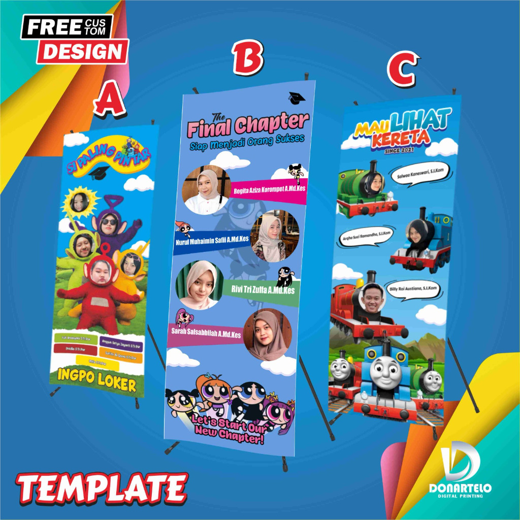 Jual FREE DESAIN Cetak X Banner 160cm X 60cm 1 hari jadi, BANNER WISUDA ...