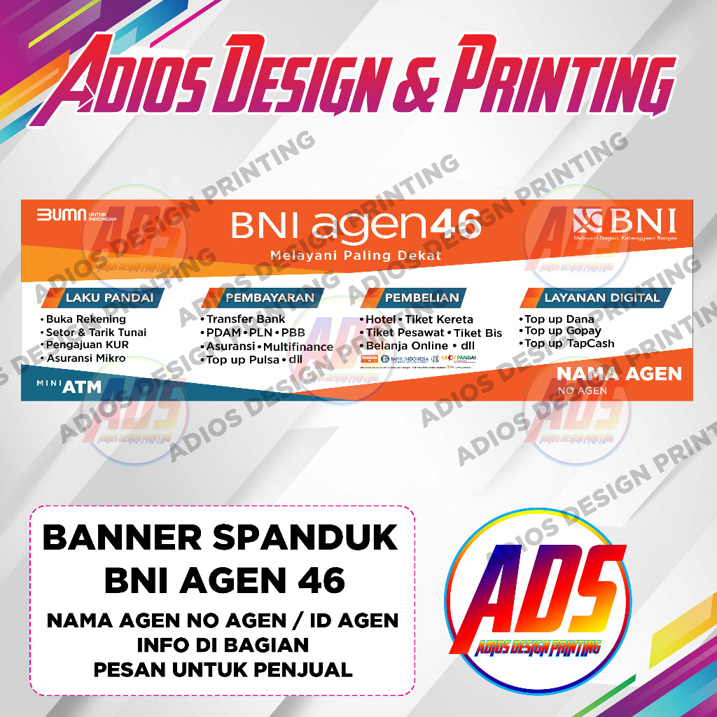Jual Spanduk Banner Agen BNI 46 | Shopee Indonesia