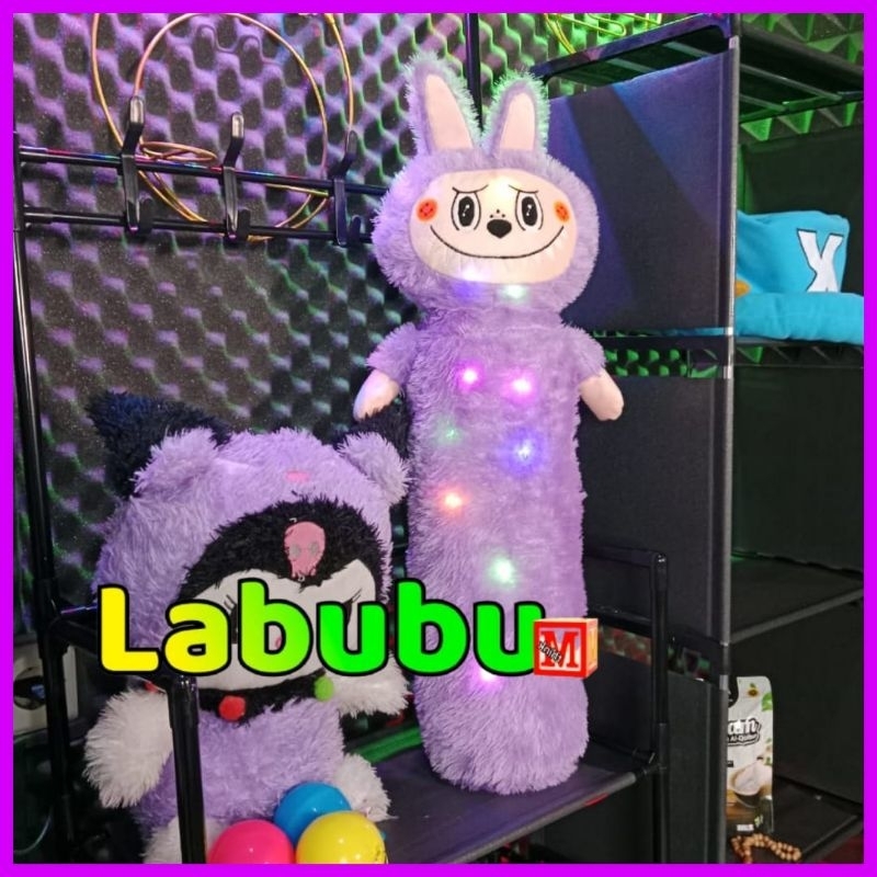 Jual BONEKA GULING LABUBU TINGGI 70CM PAKAI LAMPU LED NYALA THE MONSTER ...