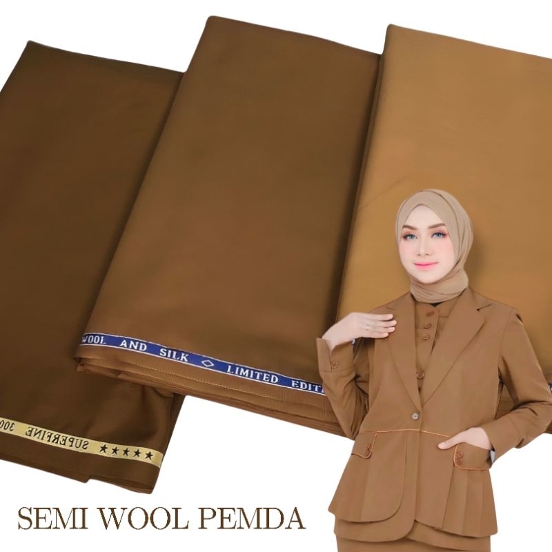 Jual Kain Semi Wool Pemda Warna Khaki Untuk Seragam Pemda PNS Dinas Setelan Bahan Halus Lembut ...