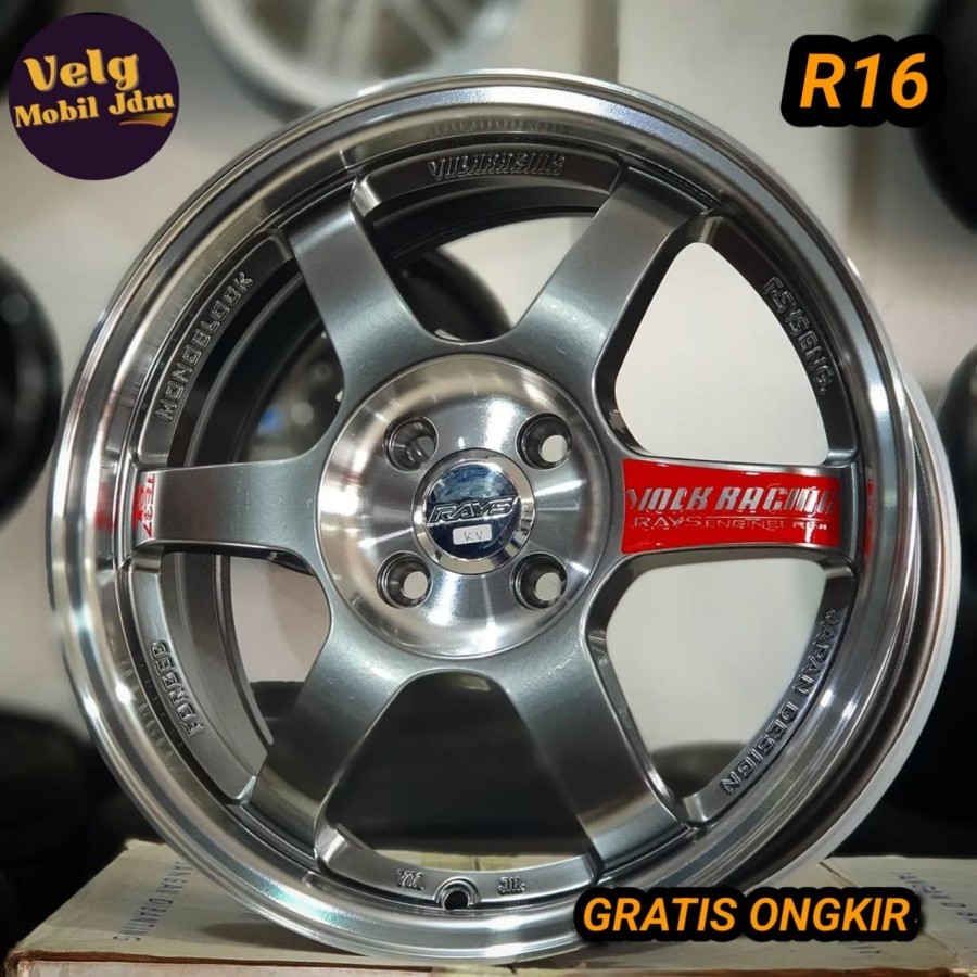 Jual velg racing r16 TE37 LEBAR 7 ET 40 velg mobil ring 16 raize city freed jazz yaris brio ...