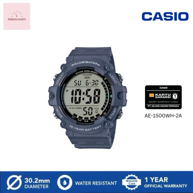 Jual Jam Tangan Casio Pria AE-1500WH-2A (Biru) | Shopee Indonesia