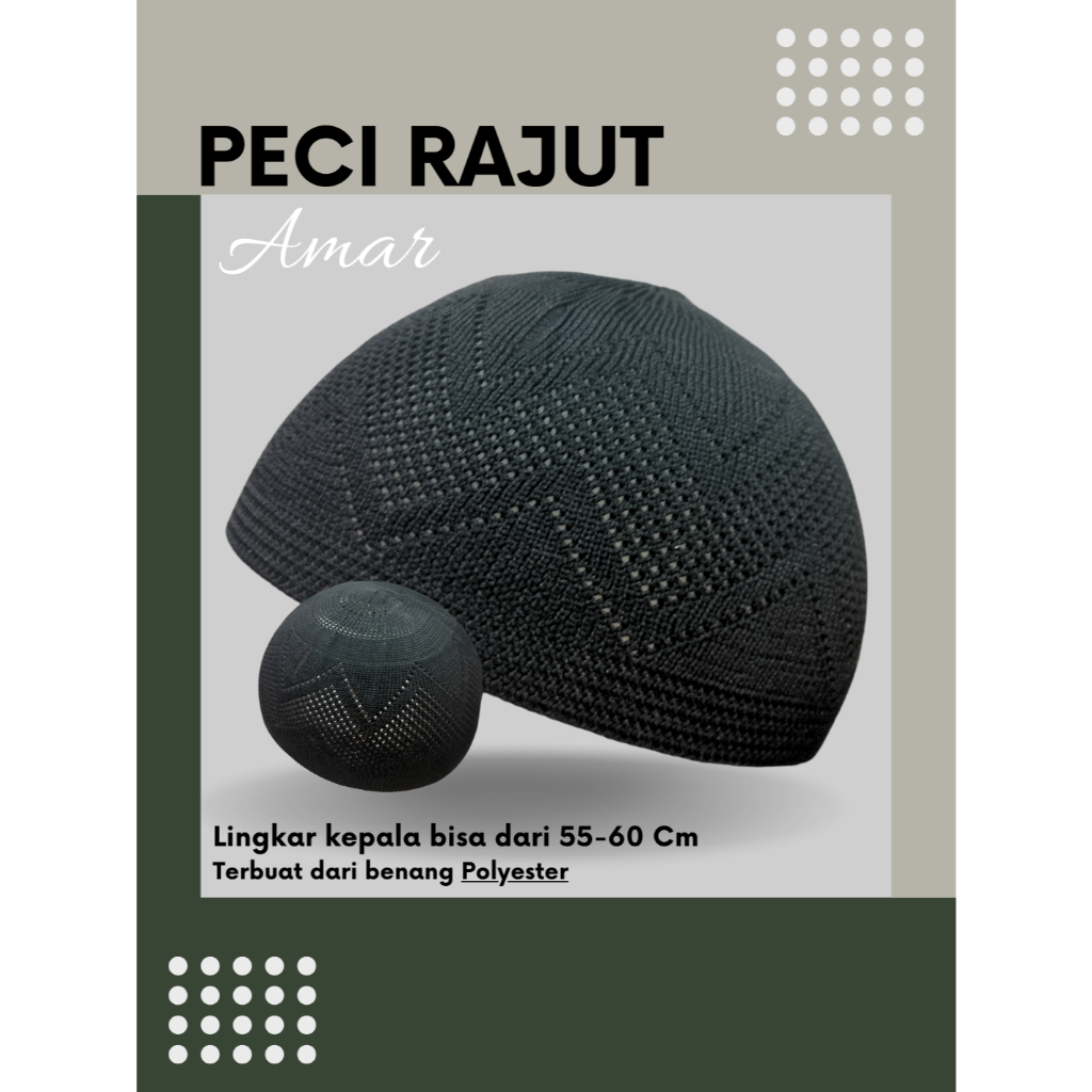 Jual Zaja - Peci Rajut Amar Model Polos Size Dewasa Bahan Elastis ...