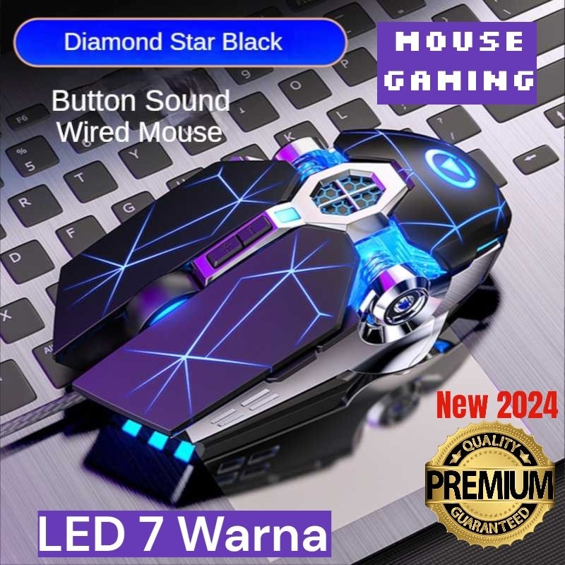 Jual Mouse Gaming LED Diamond Crack 7 Keys 3200 | Shopee Indonesia