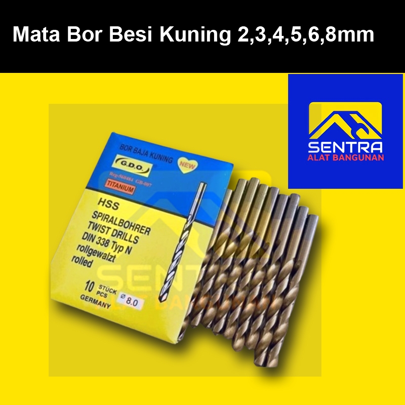 Jual Mata Bor Besi Kuning 2.3.4.5.6.8mm | Shopee Indonesia