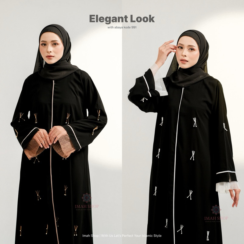 Jual Abaya Hitam Turkey Gamis Syari Muslimah Bahan Jetblack Hitam Kombinasi Plisket Imah Shop ...