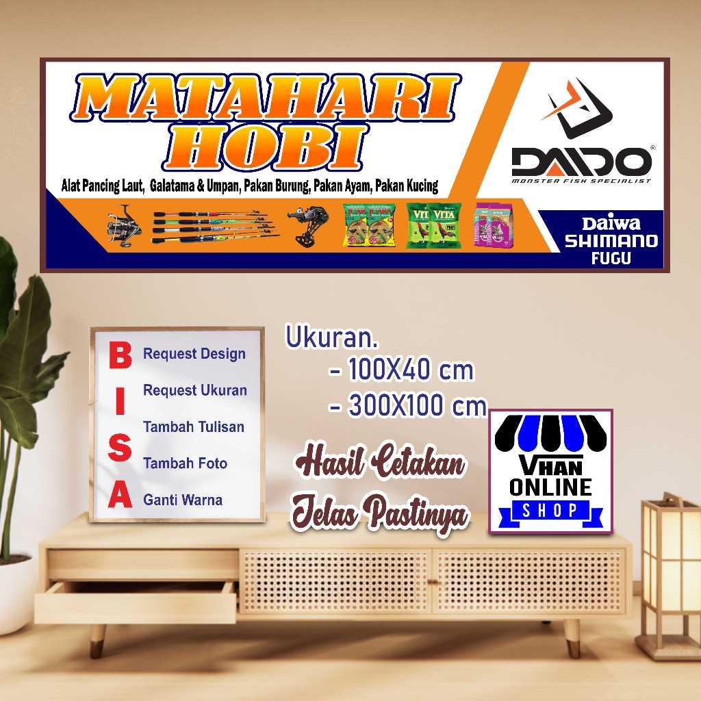 Jual Spanduk Banner Custom Toko Alat Pancing dan Pakan Keren Murah ...