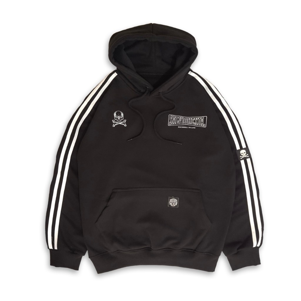 Jual Salvio Hexia Hoodie Casual Long Stripes Black | Shopee Indonesia
