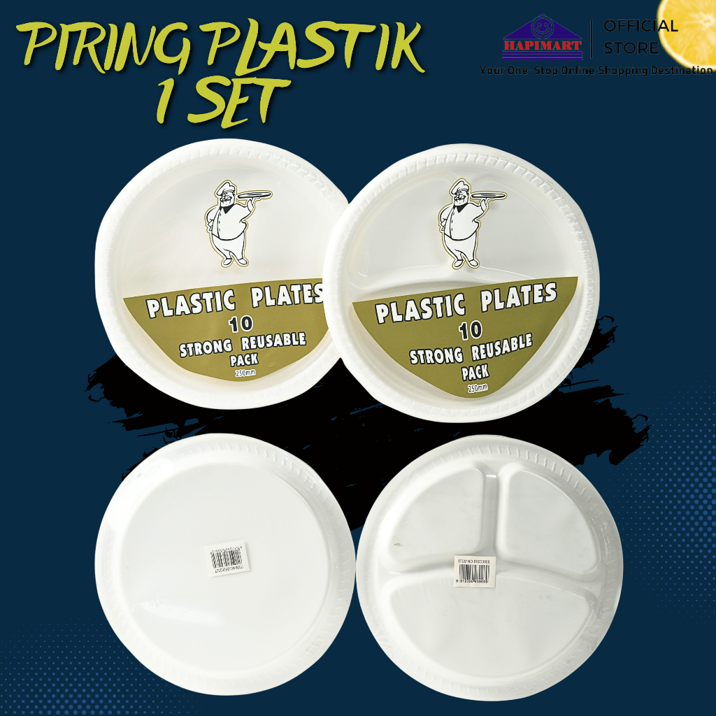 Jual Piring Plastik Premium Sekali Pakai Warna Putih Isi 10 PCS/Plastic ...