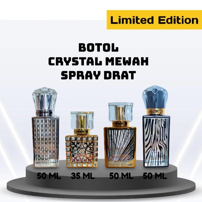 Jual BOTOL - CRYSTAL MEWAH 35 ML & 50 ML | Botol parfum kosong Spray ...