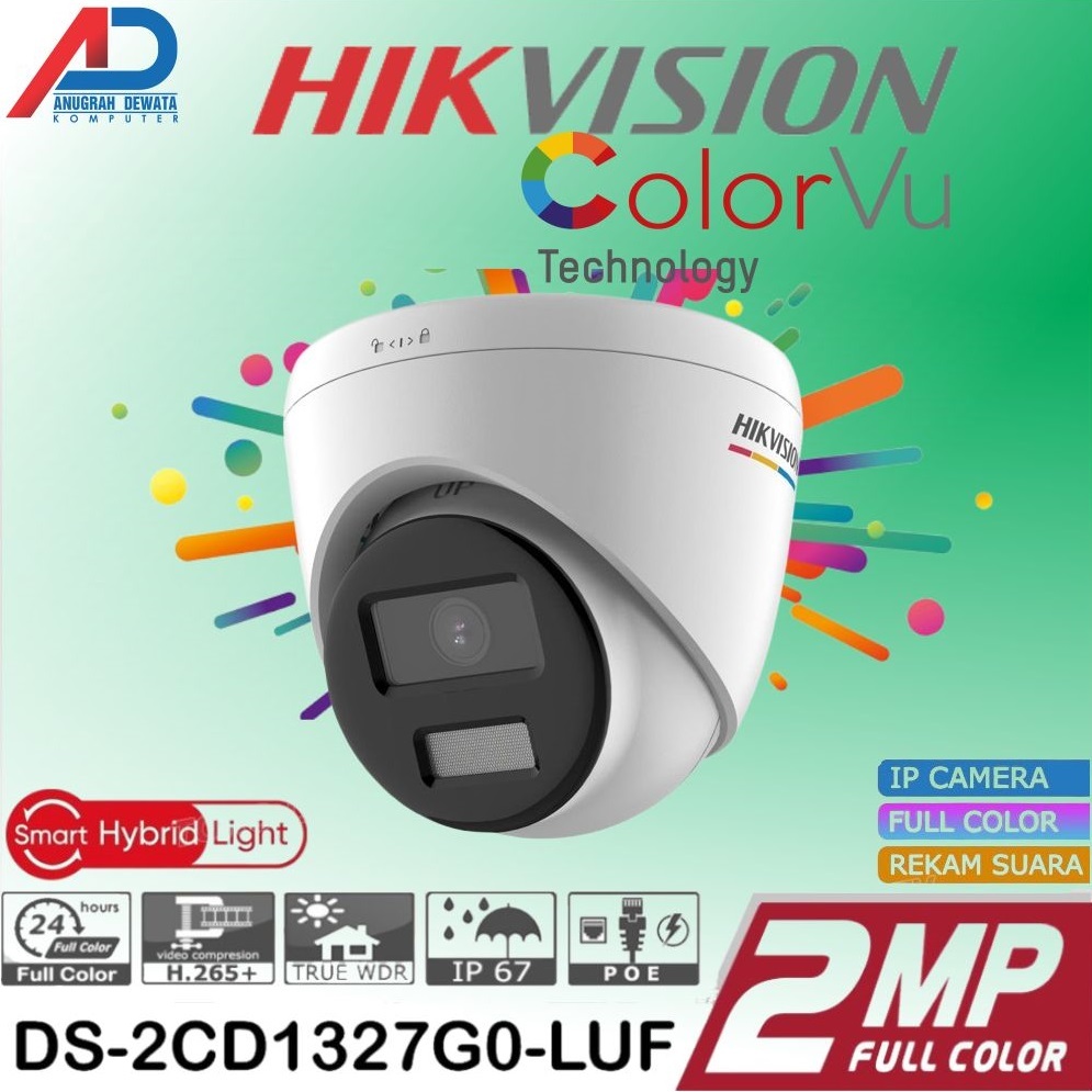 Jual IP CAMERA 2MP COLORVU AUDIO HIKVISION DS-2CD1327G0-LUF IP CAM POE | Shopee Indonesia
