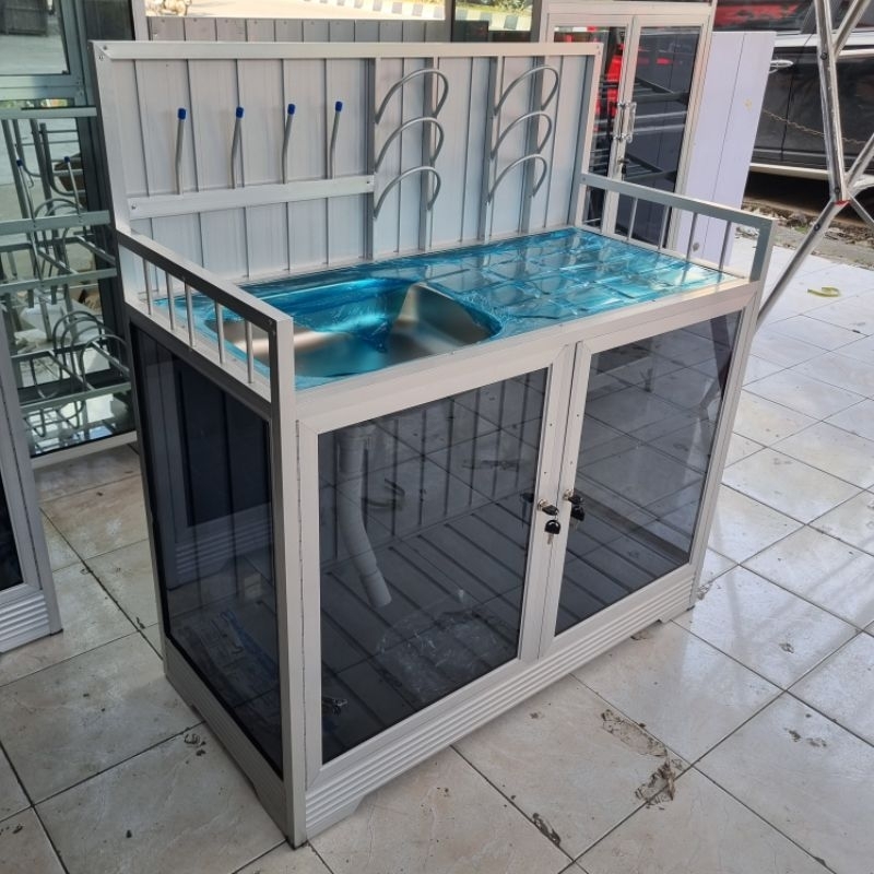 Jual MEJA WASHTAFEL ALUMINIUM / TEMPAT CUCI PIRING | Shopee Indonesia