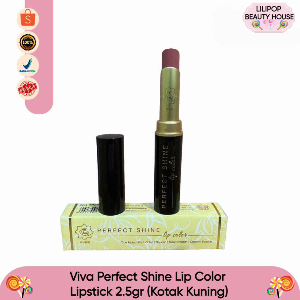 Jual Viva Perfect Shine Lip Color - Lipstick 2.5gr (Kotak Kuning ...