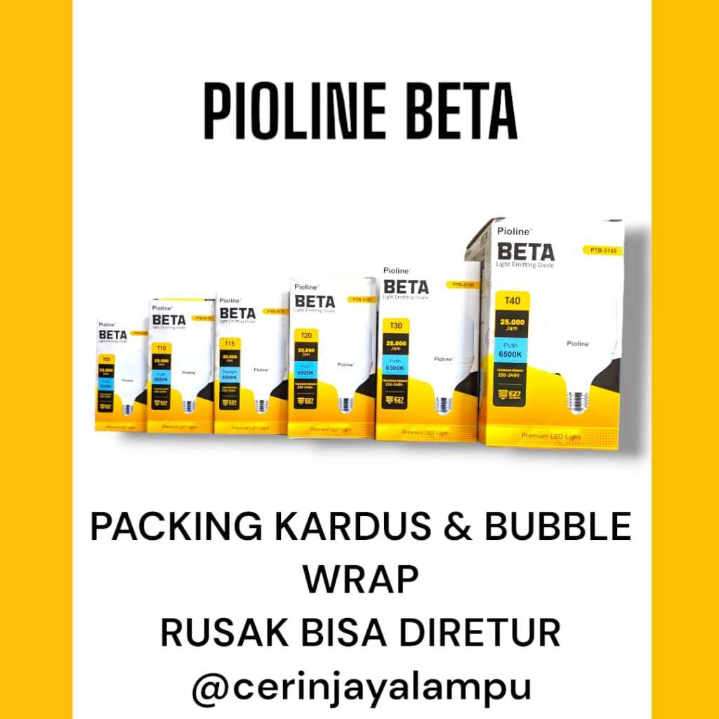 Jual Lampu Led Pioline Beta Putih T05, T10, T15, T20, T30, T40 Bohlam Hemat Energi Umur Lampu ...