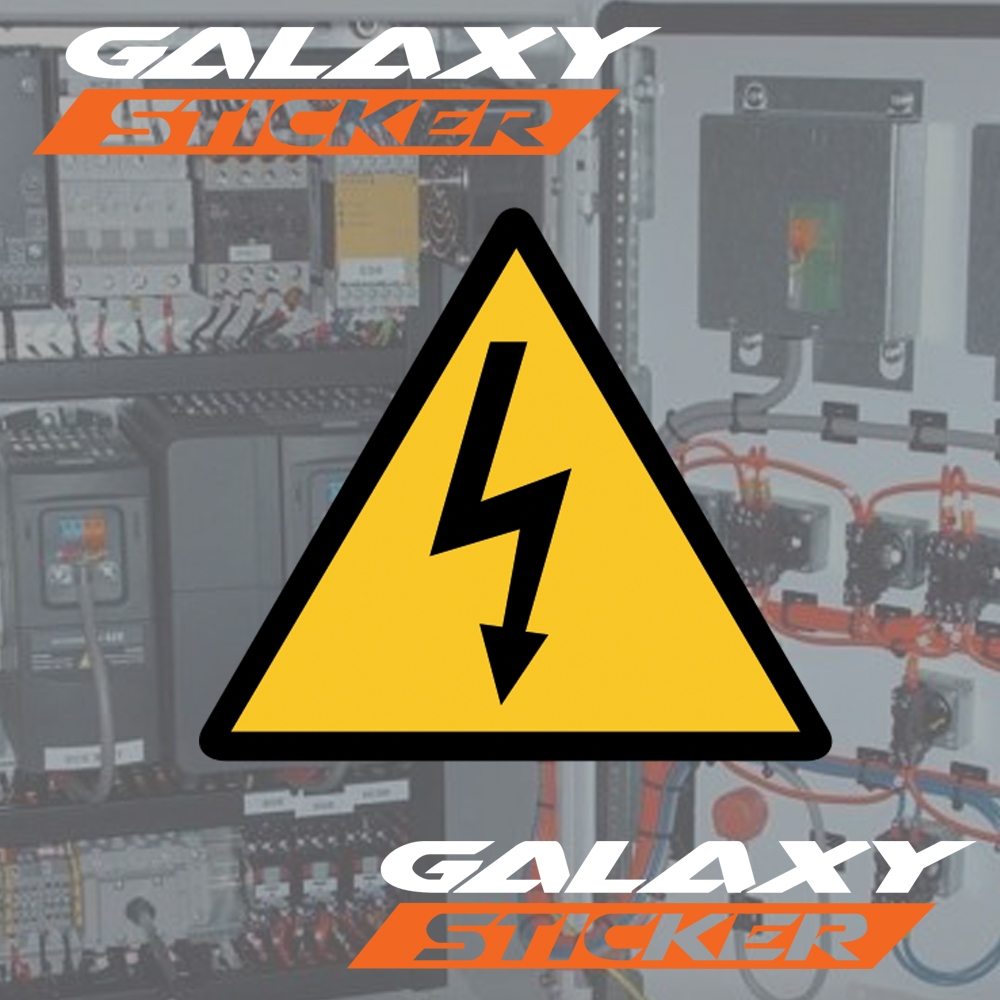 Jual cutting sticker tanda waspada tegangan tinggi.stiker panel listrik ...