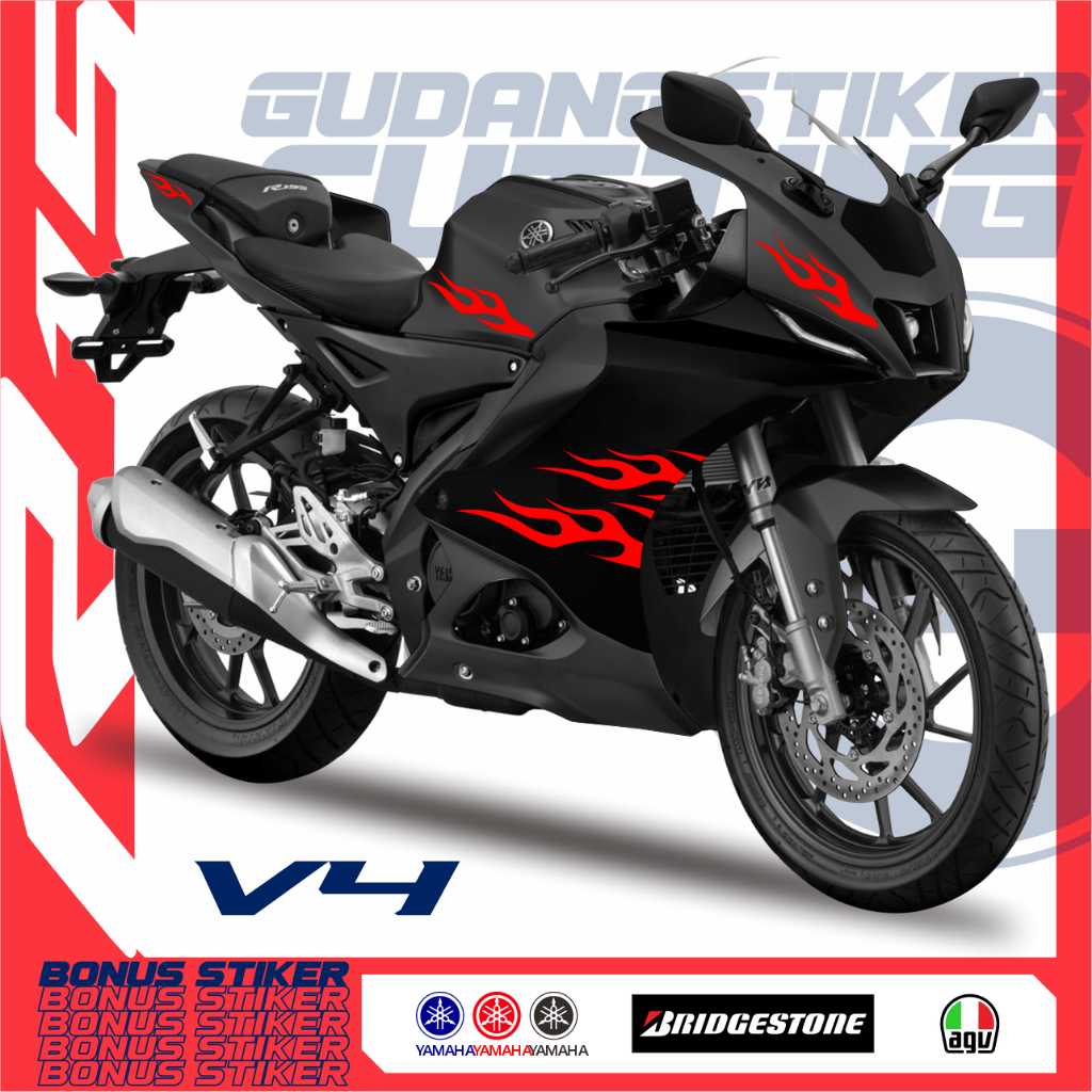 Jual STRIPING CUTTING R15 V4 YAMAHA LIS API STICKER FIRE BLAZE EDITION ...