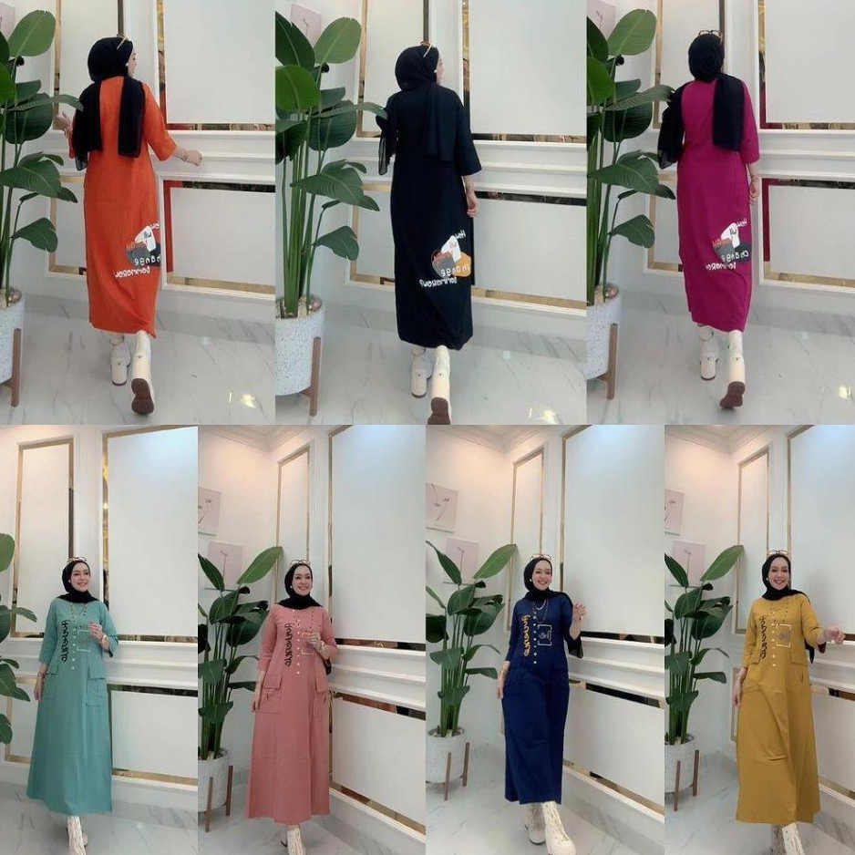 Jual MIDI DRESS MODEL TOMORROW COMBAD 20S BY NABIL// MIDI DRESS CARGO ...