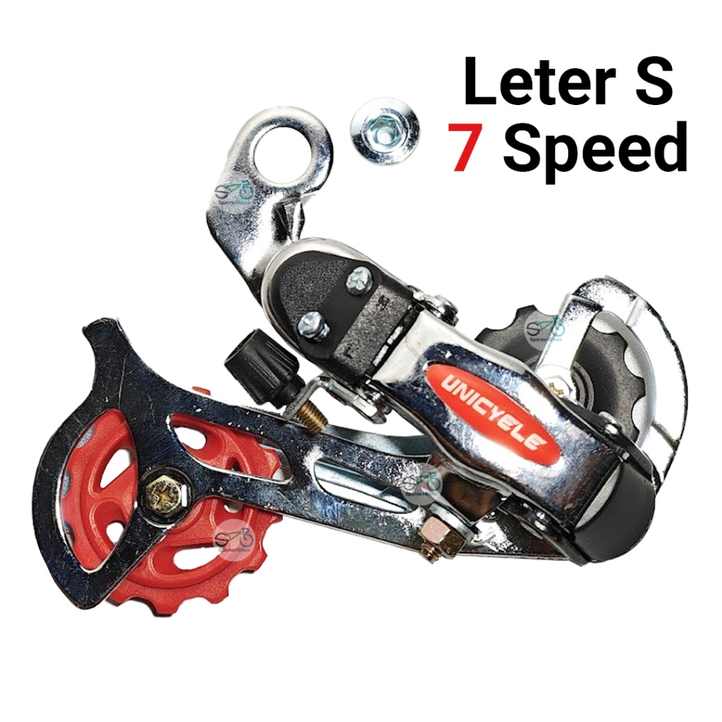 Jual Leter S Rear Derailleur RD Sepeda 26 MTB Gunung 7 Speed Besi Krom ...