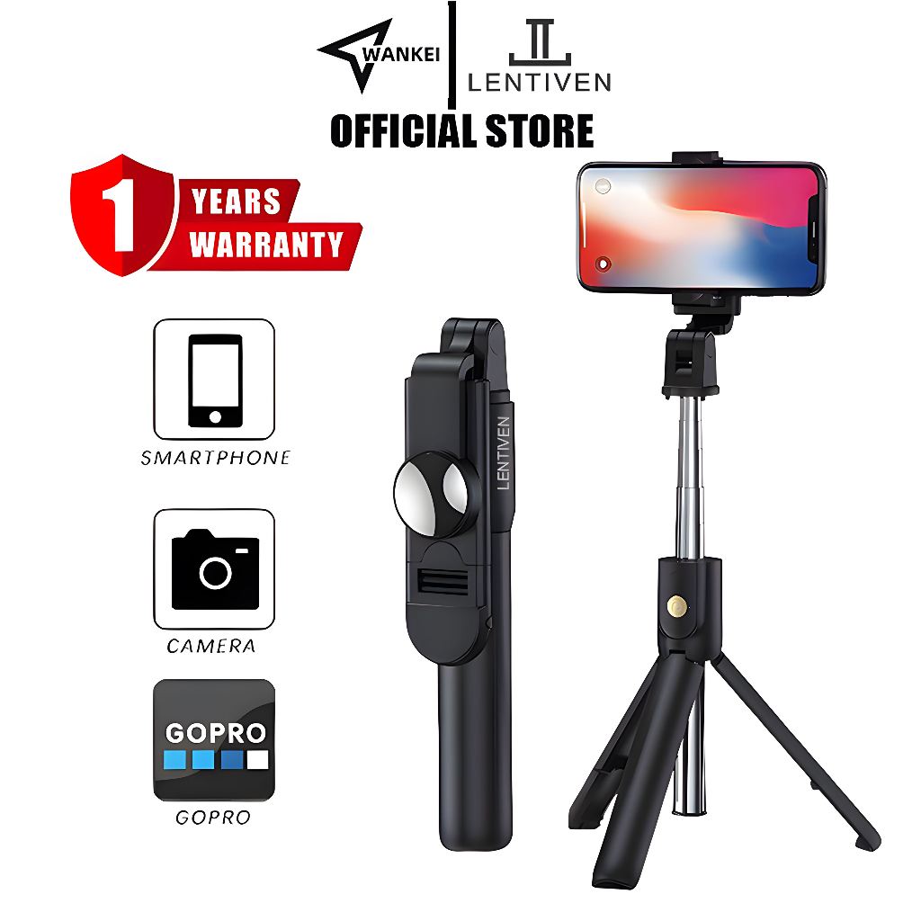 Jual WANKEI LENTIVEN Tongsis Bluetooth Selfie Stick Tripod with Remote ...