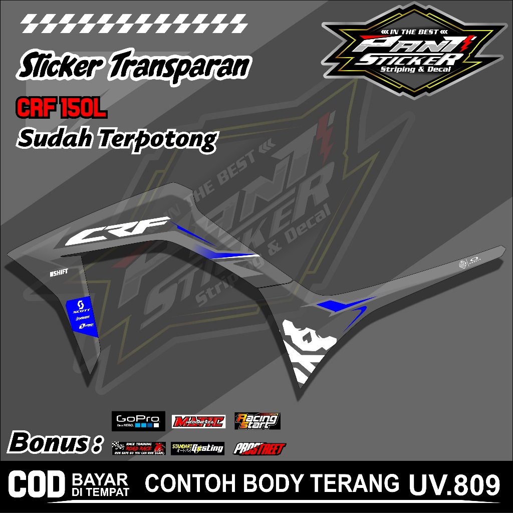Jual Sticker Striping transparan crf 150 L Desain Simpel Transparan UV ...