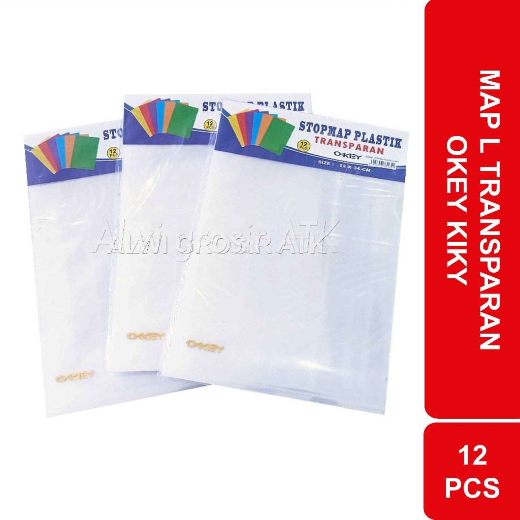 Jual Map L Okey Putih Transparan Ukuran Folio | 12 Pcs | Shopee Indonesia