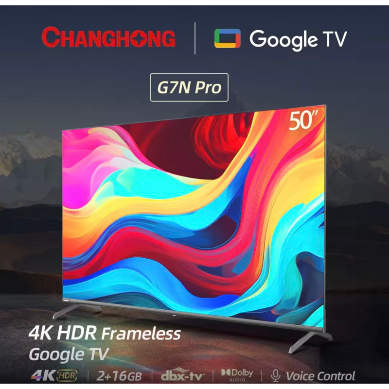 Jual Changhong U50G7N Pro Google TV 4K UHD Smart LED TV [ 50 Inch] | Shopee Indonesia