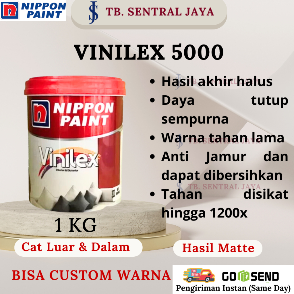 Jual Vinilex 5000 1Kg Nippon Paint/Cat Tembok 1Kg/Cat Tembok Nippon ...