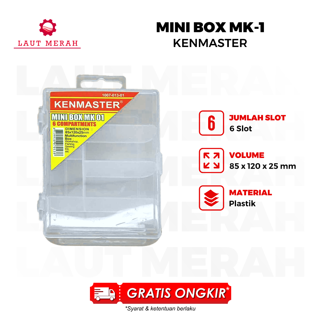 Jual KENMASTER MK 01 - MINI TOOL BOX PLASTIK 6 SLOT KOTAK KOMPONEN ...