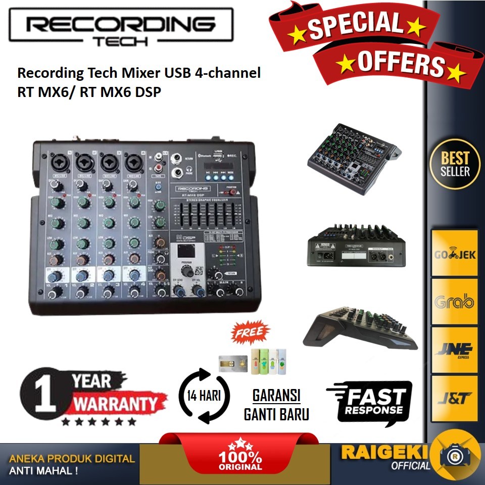 Jual Mixer USB Recording Tech RTMX6 RT MX6 DSP | Shopee Indonesia