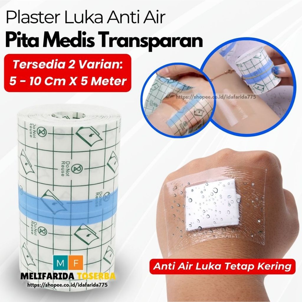 Jual Plaster Luka Jahitan Transparan Film Dressing Roll 5M Anti Air ...