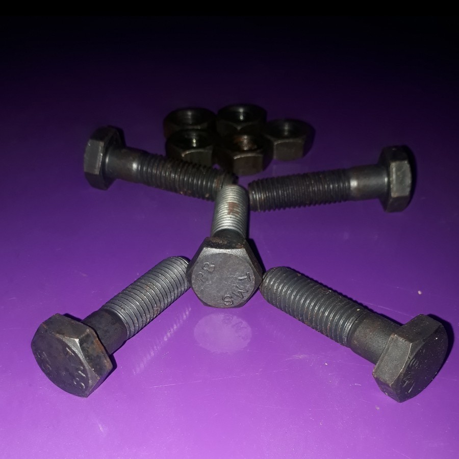 Jual Baut + Mur Baja M 14x50 /Hitam Baja/Baja Grade 8.8/Kunci 22 ...