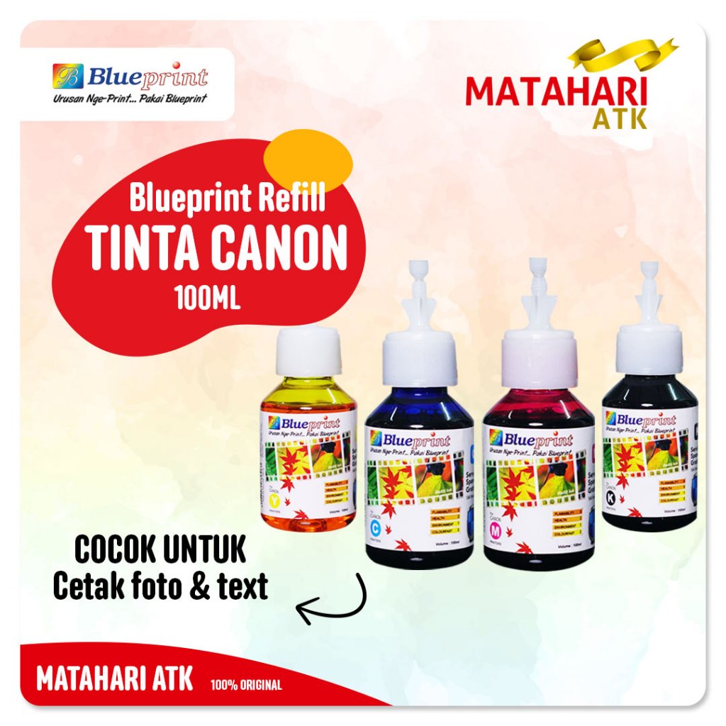 Jual Tinta Canon 100 ML BLUEPRINT Refill For Printer Canon IP 2770 ...