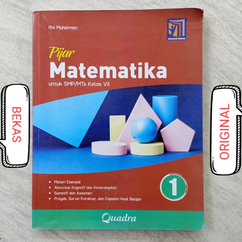 Jual Buku Pijar Matematika Kelas 7 VII 1 I SMP MTS Penerbit Quadra Kurikulum Merdeka - Ifni ...