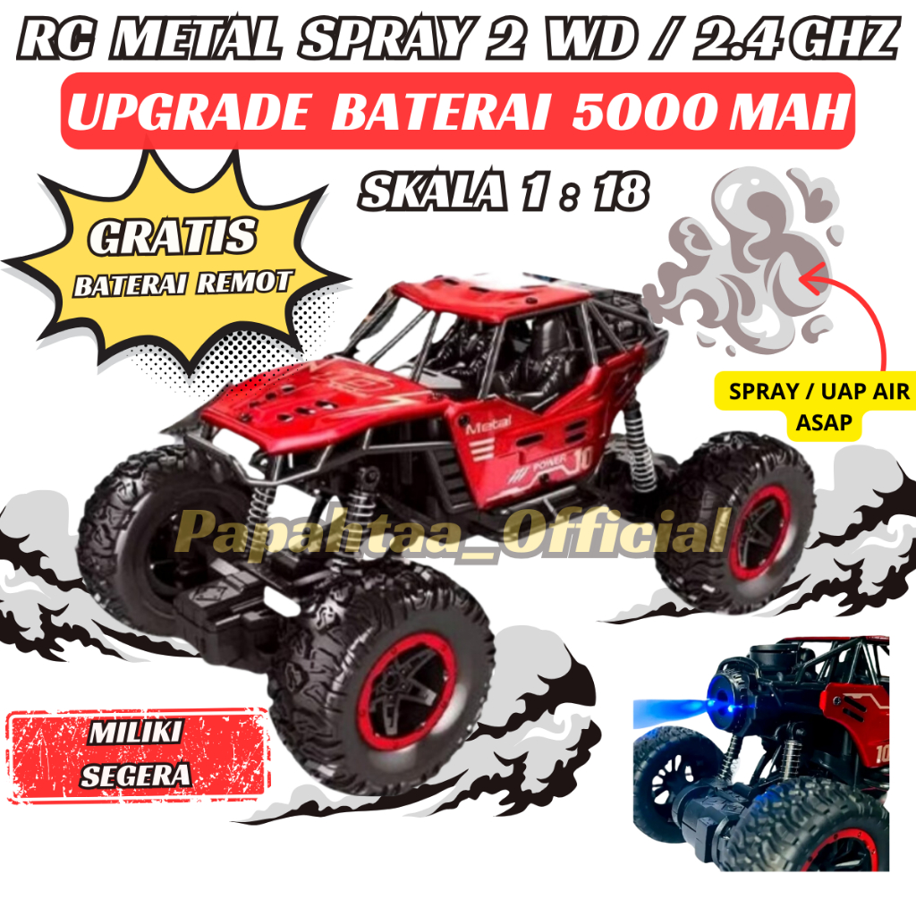 Jual mobil remote control mainan mobilan remot kontrol rc car spray 2 ...