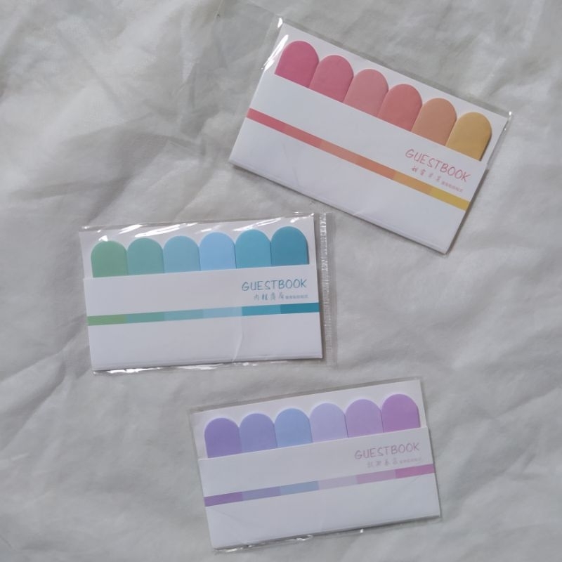 Jual Sticky Notes 6in1 Memo Pembatas Kertas Catatan Mini Tempel Warna ...