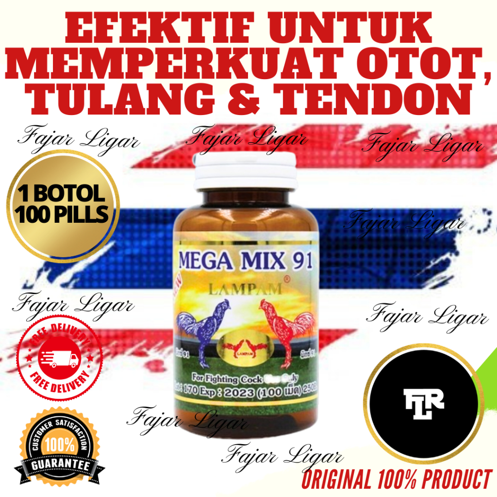 Jual VITAMIN AYAM LAGA LAMPAM MEGA MIX 91 MENINGKATKAN TENAGA | Shopee ...