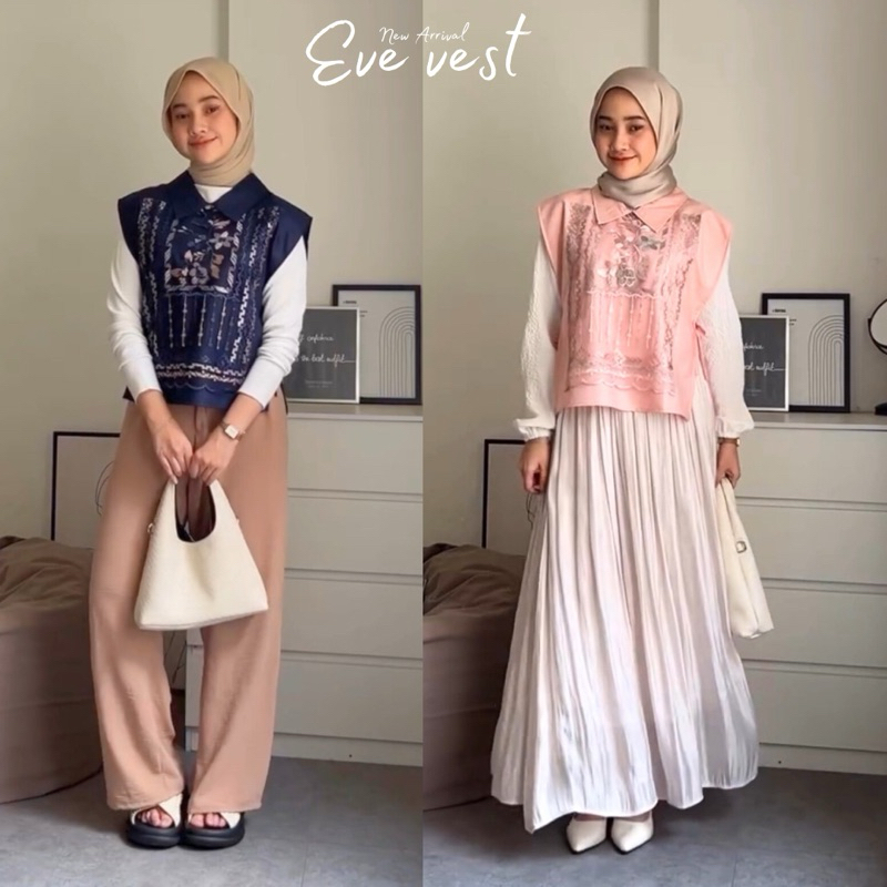 Jual EVE VEST Rompi Outer Bordir Premium – Vest Bordir Mewah Wanita ...