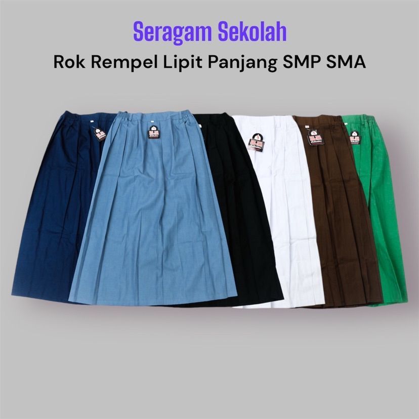 Jual ROK PANJANG Sekolah SMP SMA Rok Rempel Perempuan Seragam Sekolah ...