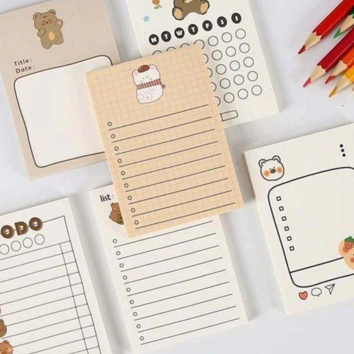 Jual COD Daily Planner Memo Notes Bear Memopad Lucu Buku Catatan Siswa ...