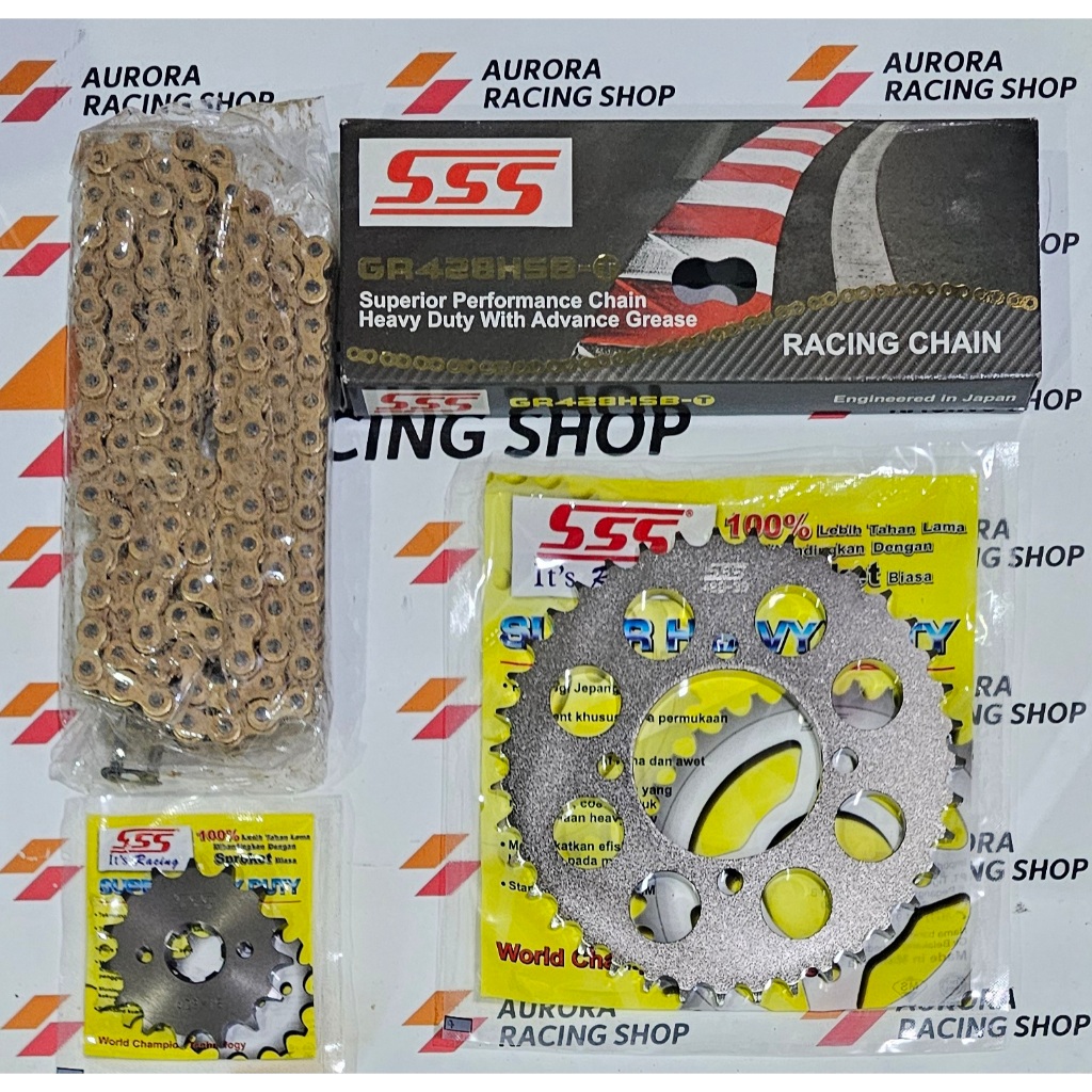 Jual GEAR SET SSS RX KING & RANTAI SSS 428 HSBT GOLD | Shopee Indonesia
