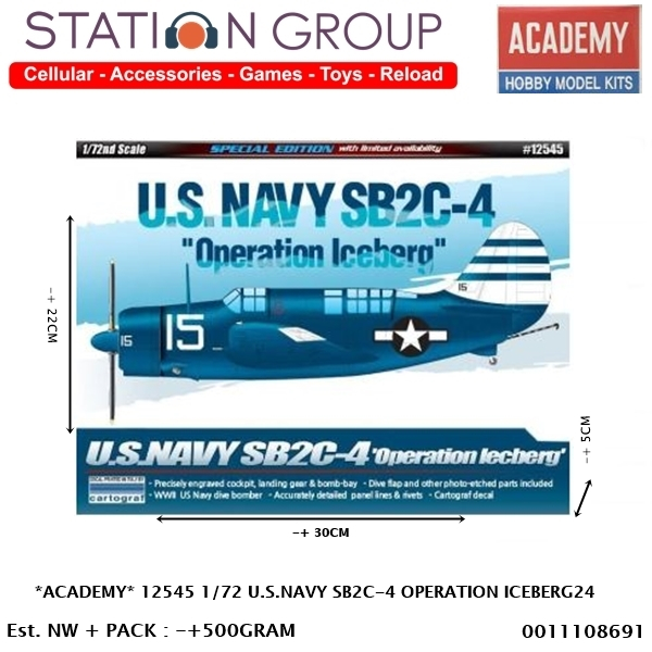 Jual ACADEMY 12545 1 72 U.S.NAVY SB2C-4 OPERATION ICEBERG 24 - MODEL ...
