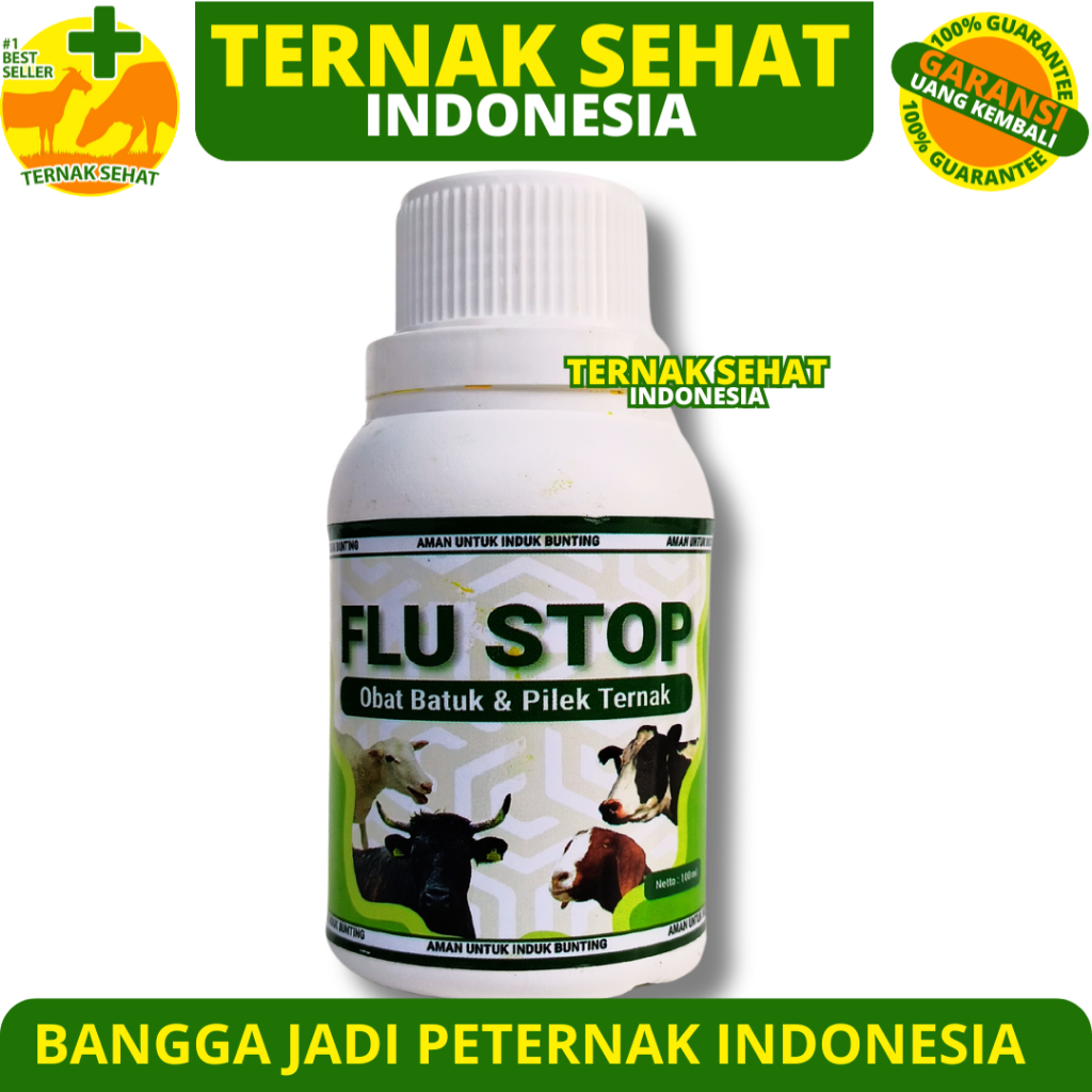 Jual FLU STOP 100ML - Obat Flu Batuk Pilek Pneumonia Untuk Ternak Sapi ...