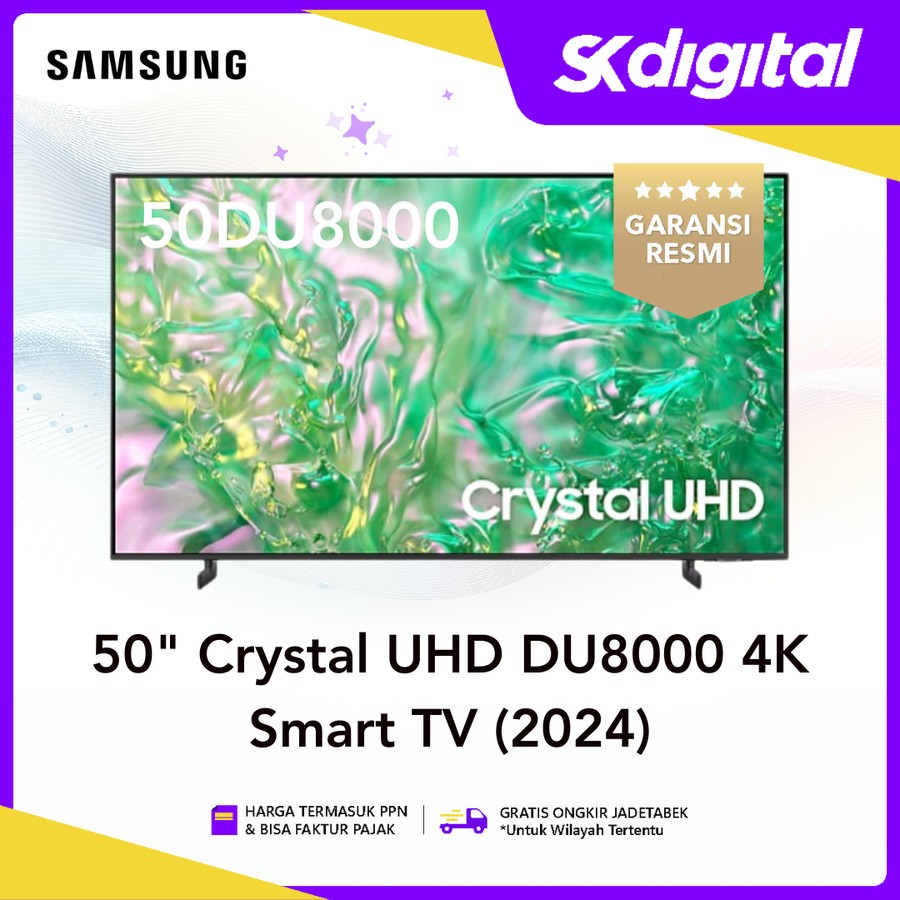 Jual TV Samsung 50DU8000 Crystal Uhd 4K Tizen OS Smart TV 50 Inch UA50DU8000KXXD | Shopee Indonesia