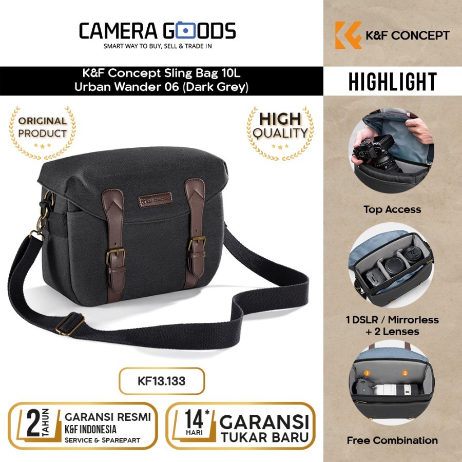 Jual KNF K&F Concept Camera Sling Bag 10L Urban Wander 06 Vintage ...