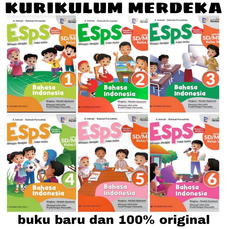 Jual BUKU ORIGINAL ESPS BAHASA INDONESIA KELAS 1 2 3 4 5 6 SD/MI KURIKULUM MERDEKA ERLANGGA ...