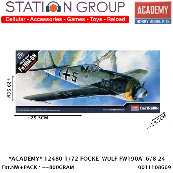 Jual ACADEMY 12480 1-72 FOCKE-WULF FW190A-6-8 24 - MODEL KIT | Shopee ...