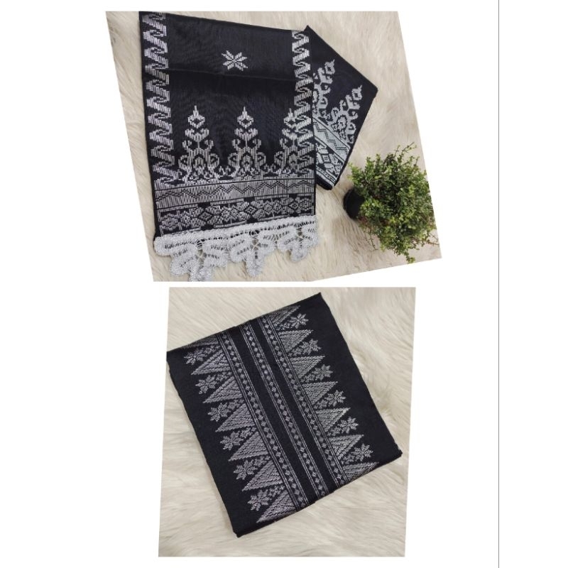 Jual Songket silungkang couple set hitam silver, songket Padang ( chat ...