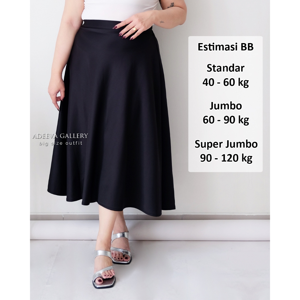 Jual ADEEVA Rok Payung 7/8 Scuba Jumbo | Rok A Line Umbrella Highwaist ...