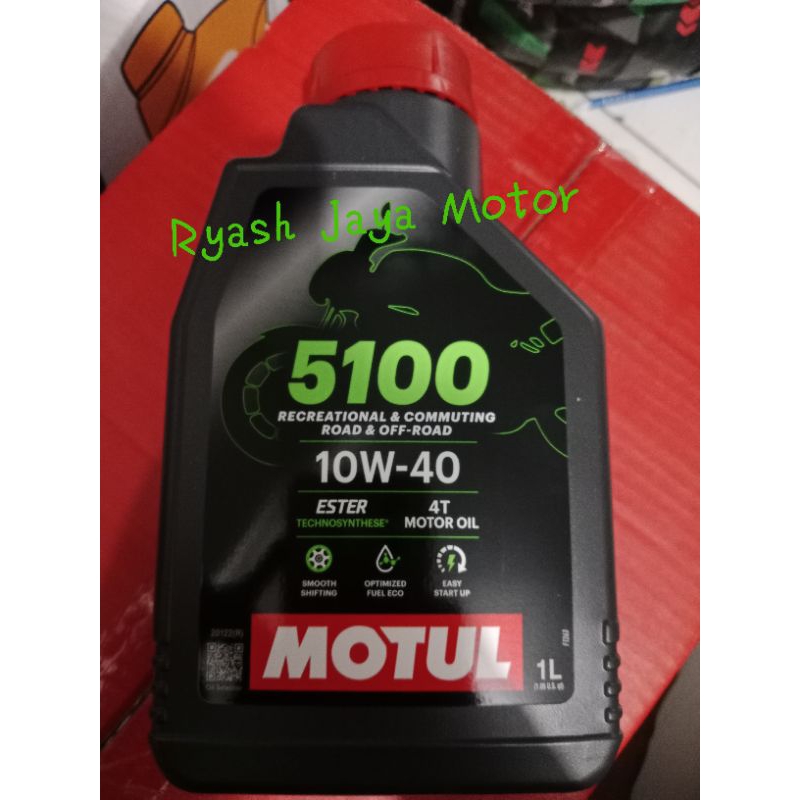 Jual oli motul ORIGINAL 5100 4T 1liter 10-40w for All motorbike/ semua motor bebek/ sport ...